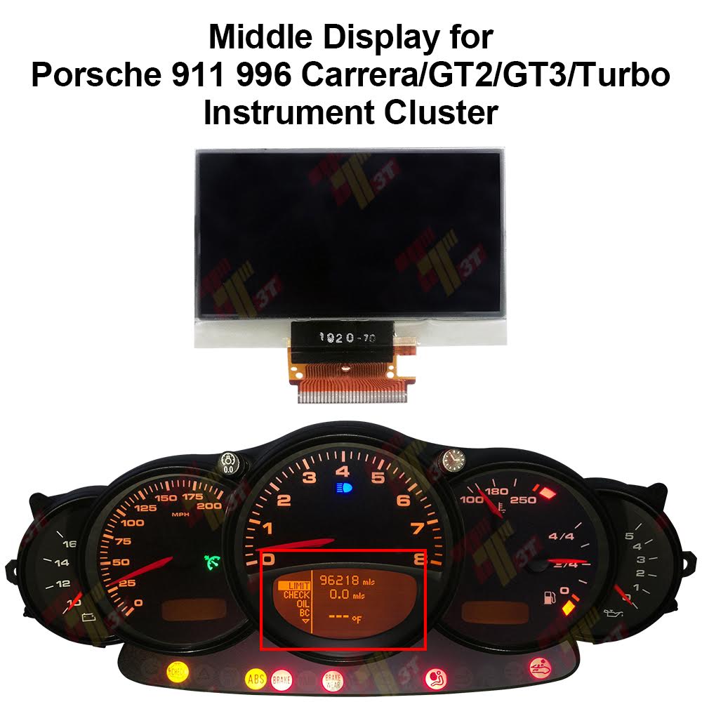 Middle Display for Porsche 911 996 Carrera/GT2/GT3/Turbo Instrument Cl ...