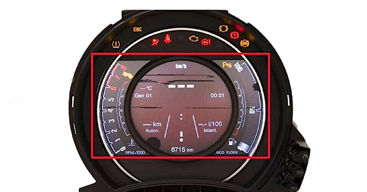Color Digital LCD Display for Fiat 500 Abarth 500 595 695 Instrument S ...