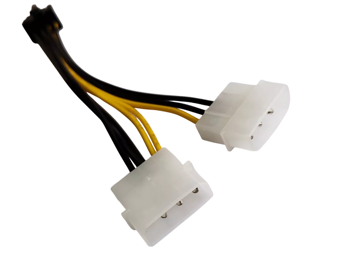 Dual 4 Pin Molex IDE to 8 Pin PCI Express Power Cable PCI-E Adapter ...