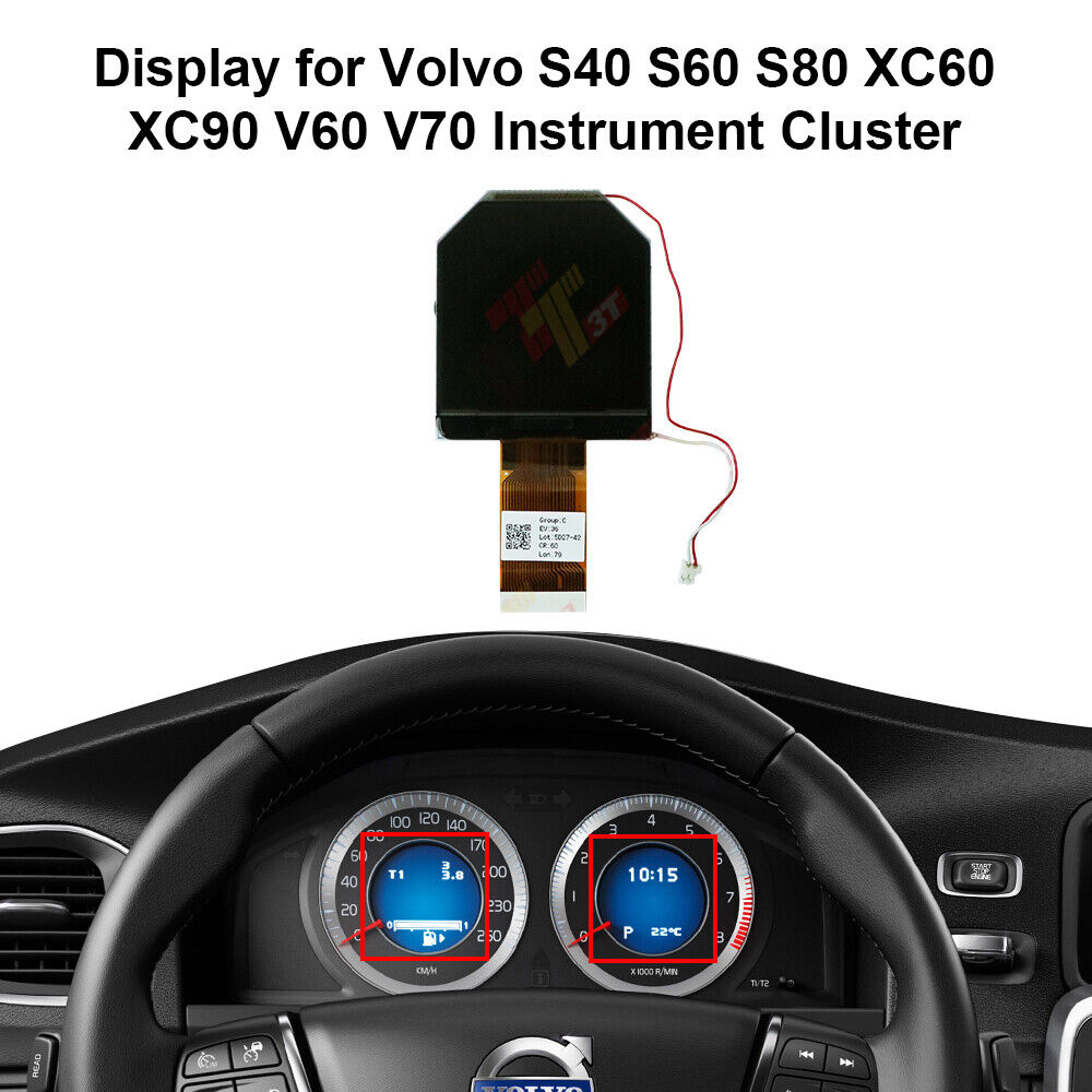 LCD Odometer Display for Volvo S40 S60 S80 XC60 XC90 V60 V70 Instrumen ...