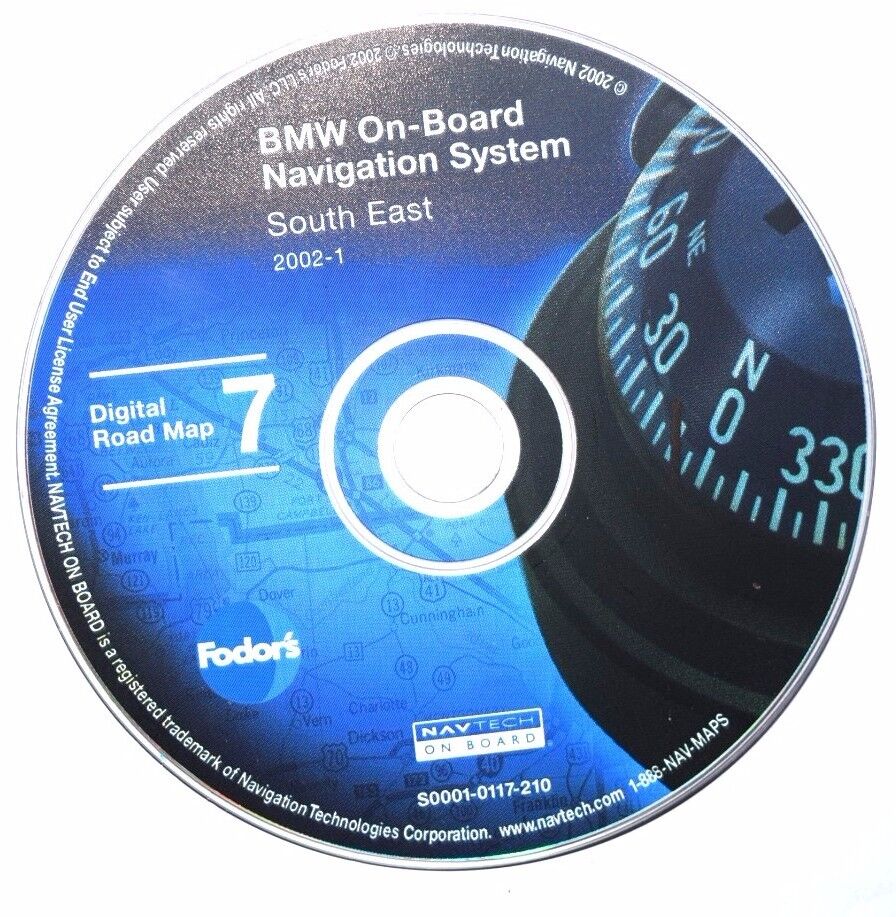 BMW NAVIGATION CD DIGITAL ROAD MAP DISC 7 SOUTH EAST S0001-0117-210 MK ...