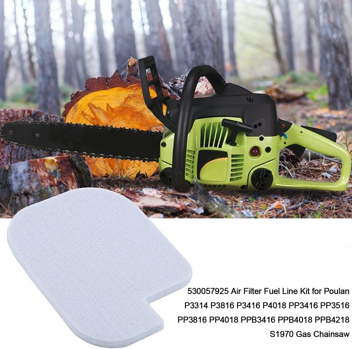 Tune Up Air Filter Fuel Line Gasket Kit for Poulan Craftsman Chainsaw ...