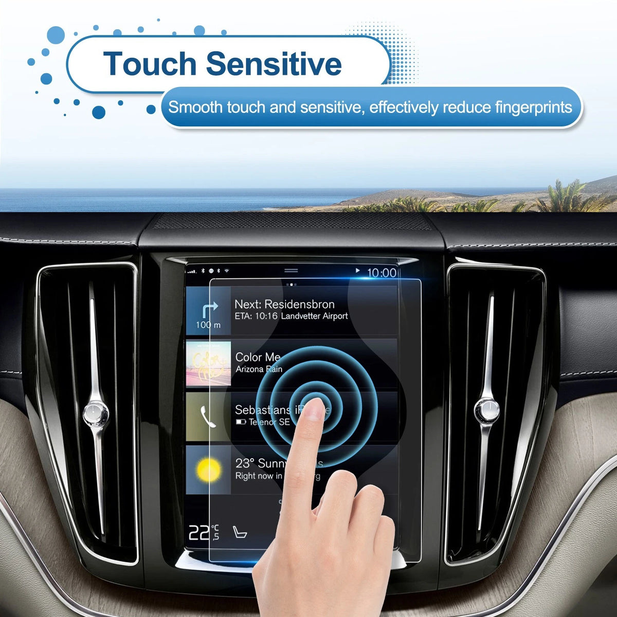 Navigation Touchscreen Display Panel Protector Tempered Glass 9-inch f ...