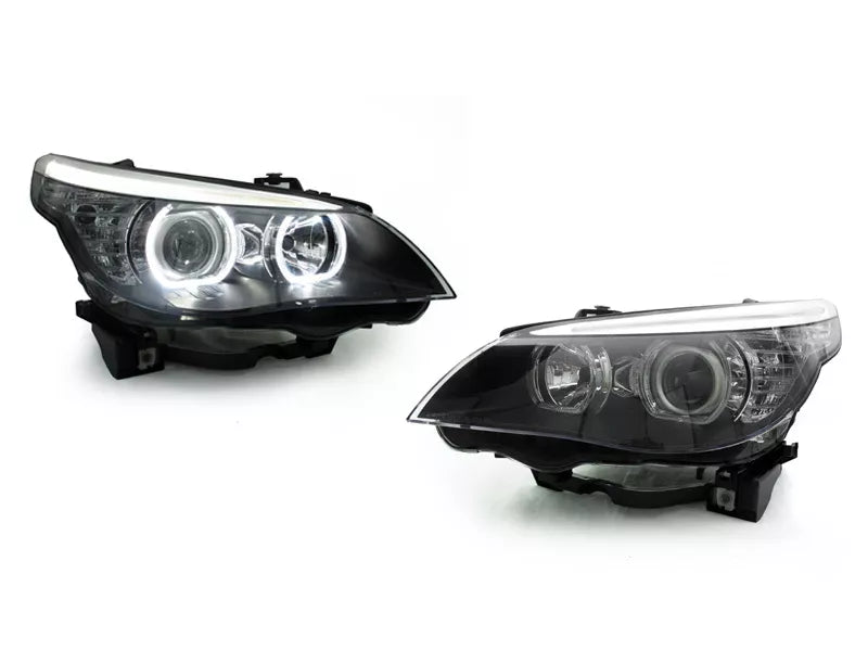 DEPO V3 LED U-Ring White Angel Halo Headlight for 2004-2010 BMW E60/E6 ...