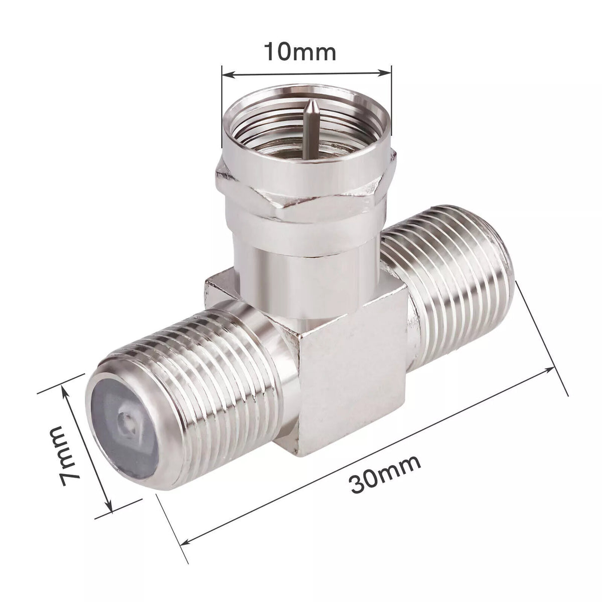 F-Type Coax Cable Splitter Combiner Adapter 3 Way Connector RG6 for TV ...
