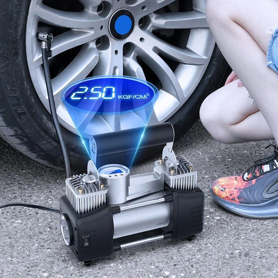 Heavy Duty Portable Air Compressor Car Tire Inflator Electric Pump Aut ...