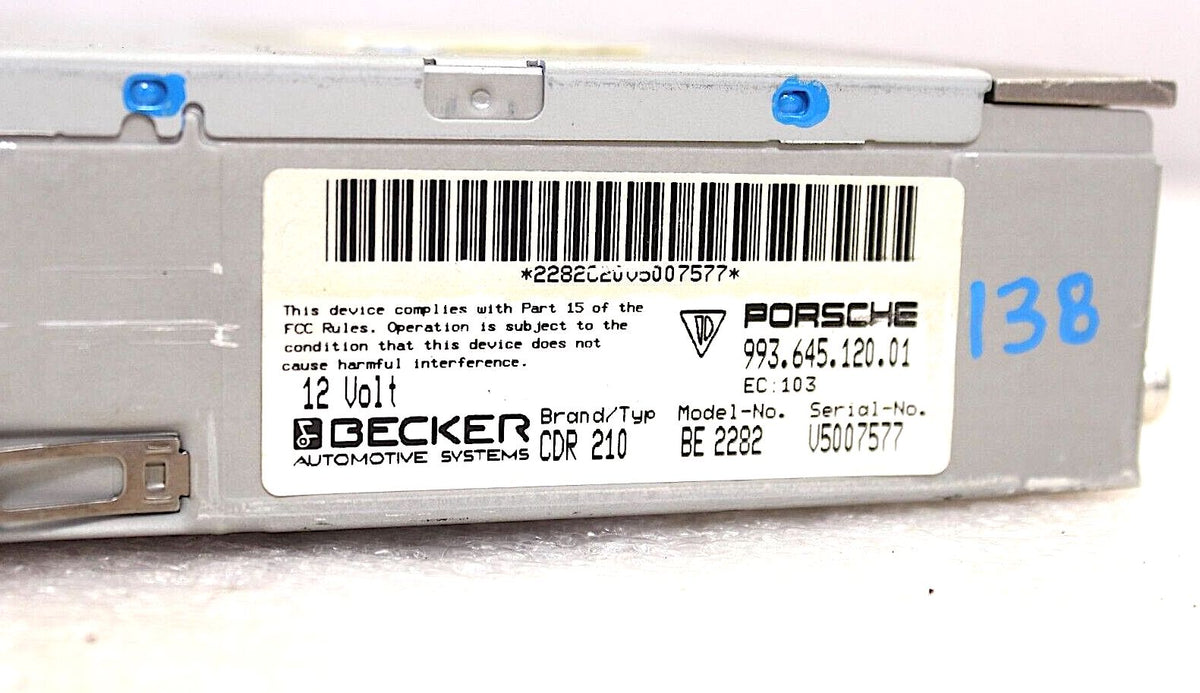 CDR210 Porsche 911 Carrera 996 986 993 Stereo Radio CD Player Becker O ...