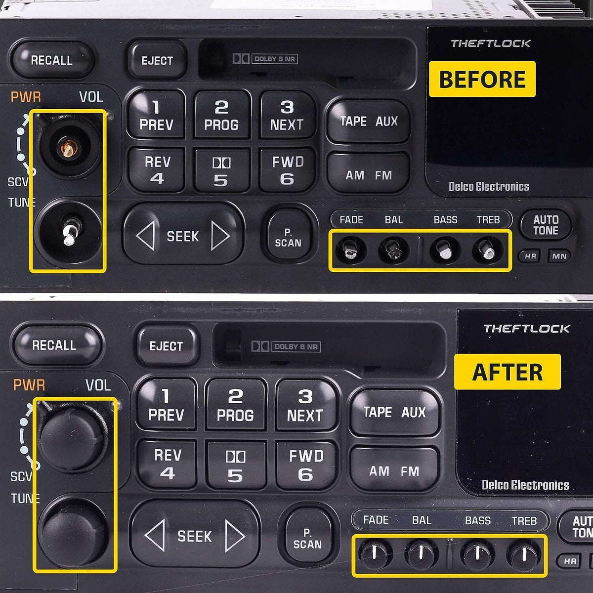 Volume EQ Knob Set [6 PCS] for Chevrolet & GMC Models Delco Radio Head ...