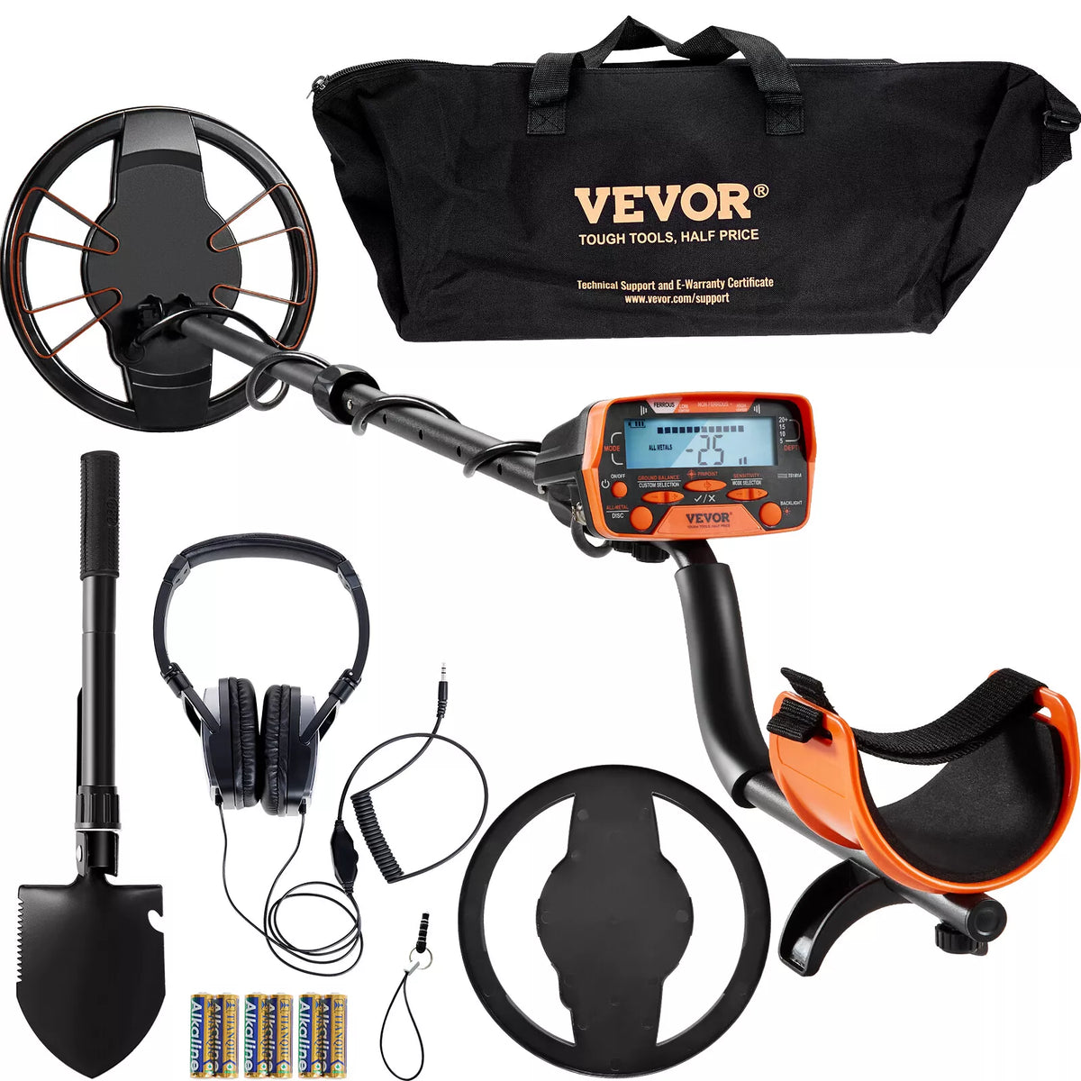 VEVOR LCD Display Metal Detector Gold Digger Hunter 10" IP68 Waterproo ...