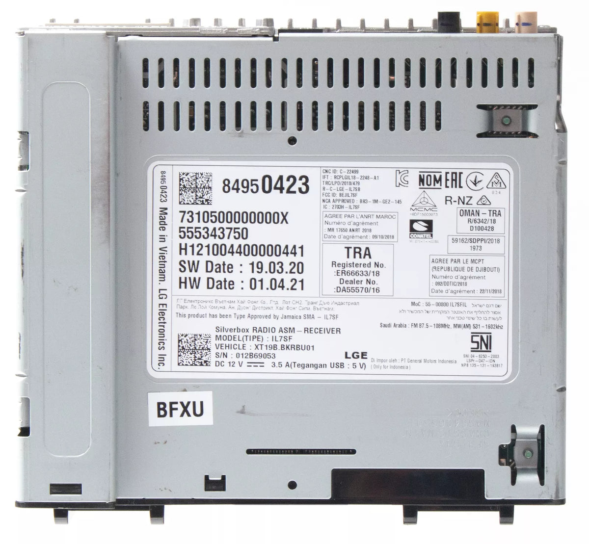 2021-2022 Chevrolet Trailblazer AMFM Satellite-Capable Radio Module 84 ...