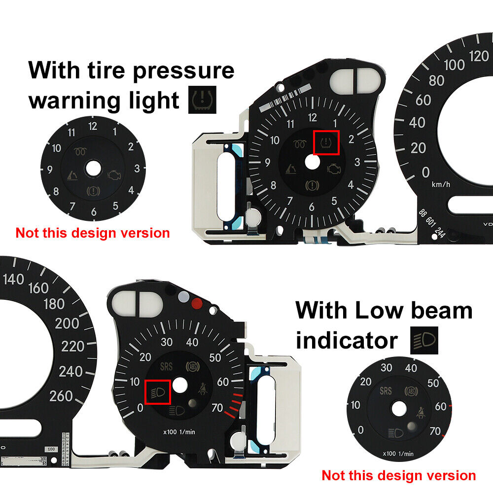 Gauge Face Overlay for Mercedes-Benz W211 W209 C219 Instrument Cluster ...