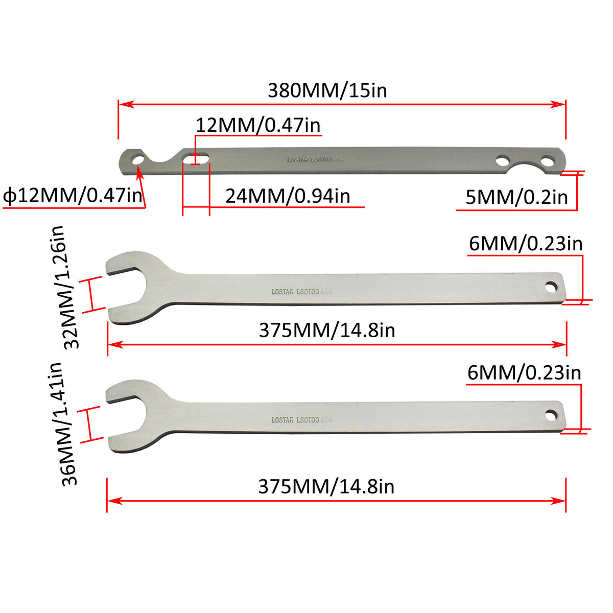 3pc 36mm and 32mm Fan Clutch Nut Wrench & Clutch Holder Removal Tool K ...