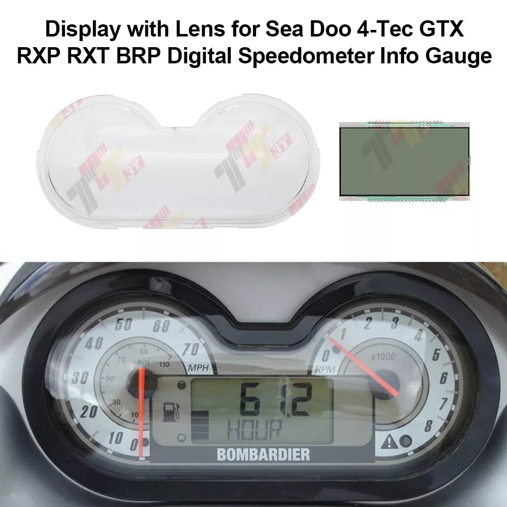 LCD Display with Clear Plastic Lens Cover for Sea Doo 4-Tec GTX RXP RX ...