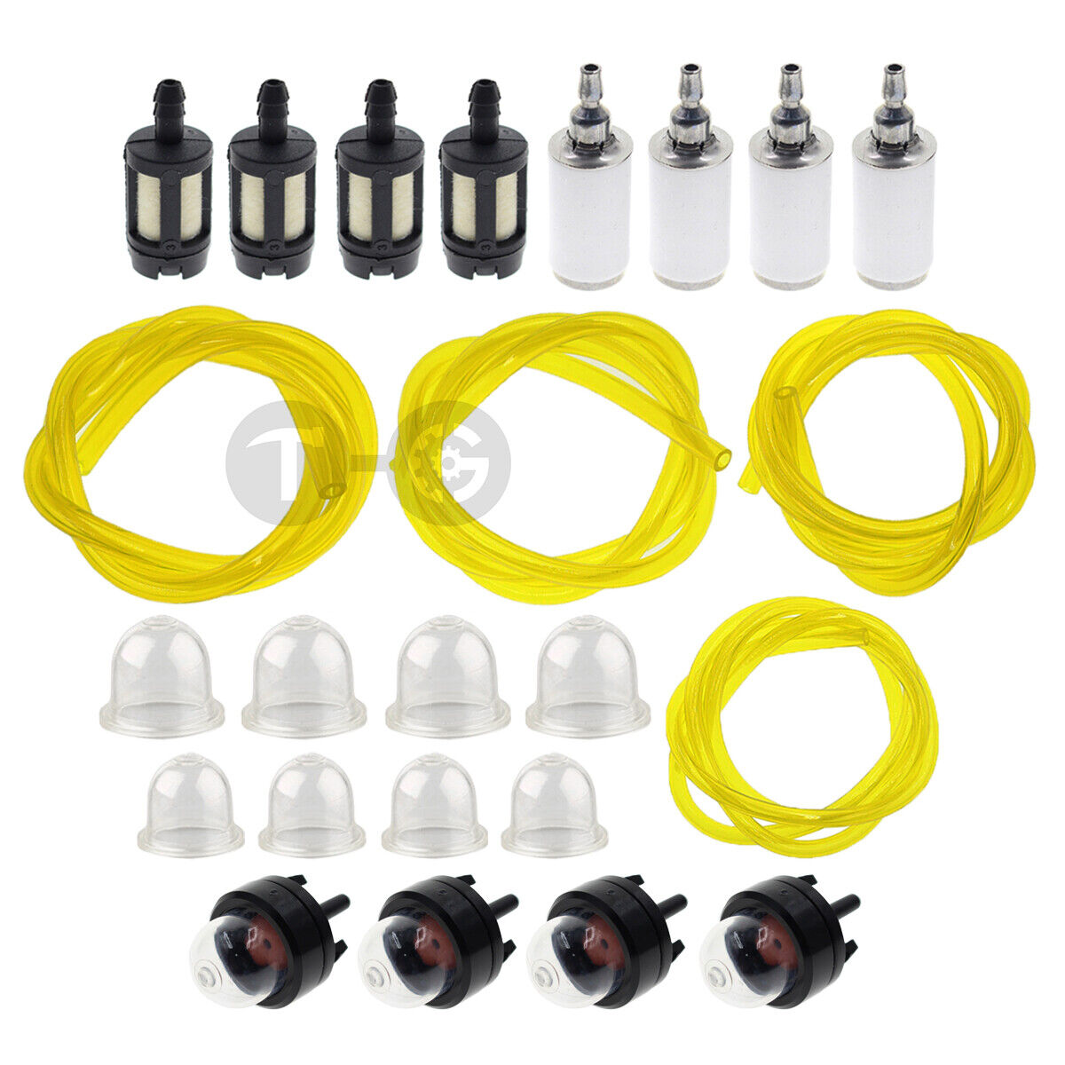 4 Sizes Fuel Filter Line Hose Primer Bulb Kit for Poulan Weed Eater Ga ...