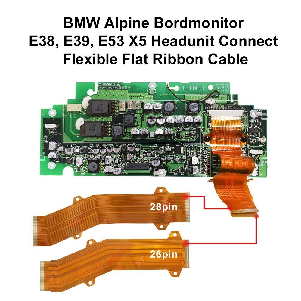 Connect Ribbon Flexible Data Cables for BMW Alpine Bordmonitor E38 E39 ...