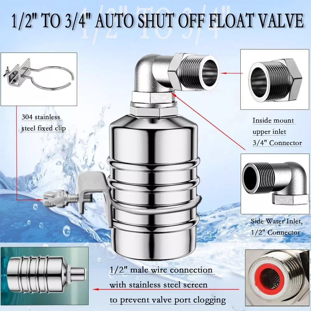 Stainless Steel Fully Automatic Water Level Control Float Valve for Ta ...