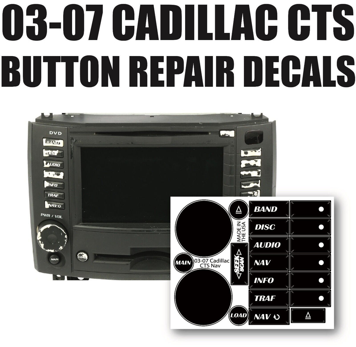 Button Repair Decals Stickers for 2003 2004 2005 GMC Cadillac Escalade ...