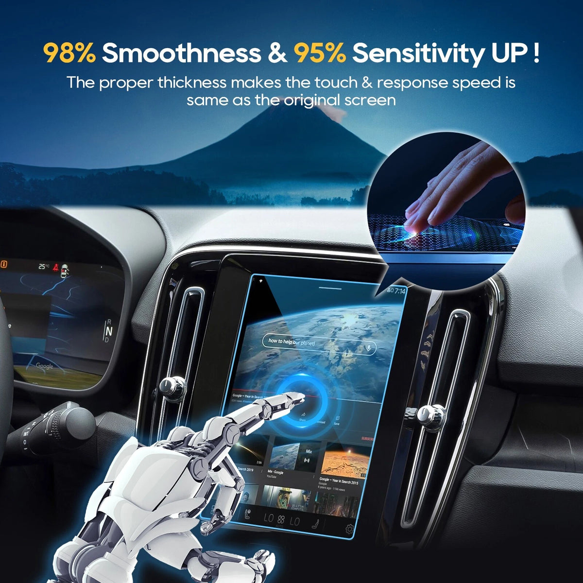 Radio Dash Touchscreen Protector Tempered Glass Film 9" for 2019-2025 ...
