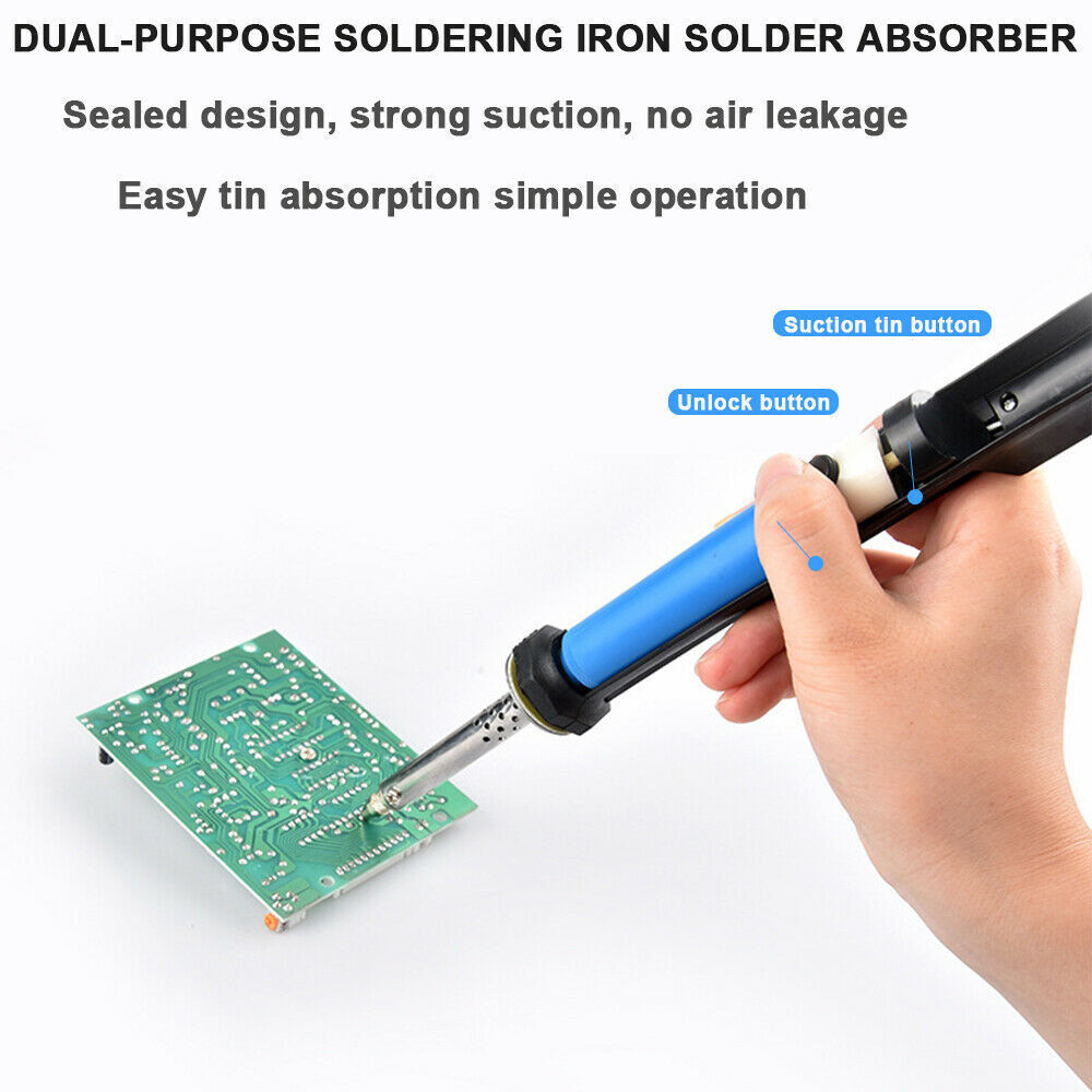 Electronic Vacuum Solder Sucker Desoldering Suction Pump Iron Gun Dril ...