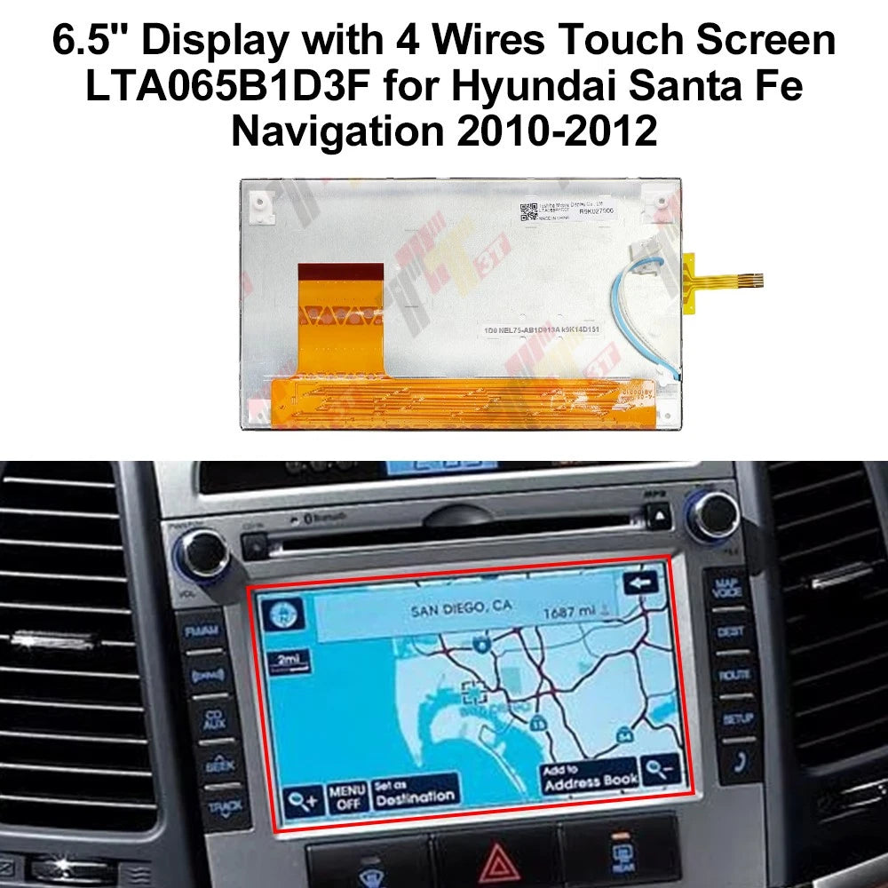 Navigation Radio LCD Display Touch Screen for Hyundai Santa Fe LTA065B ...