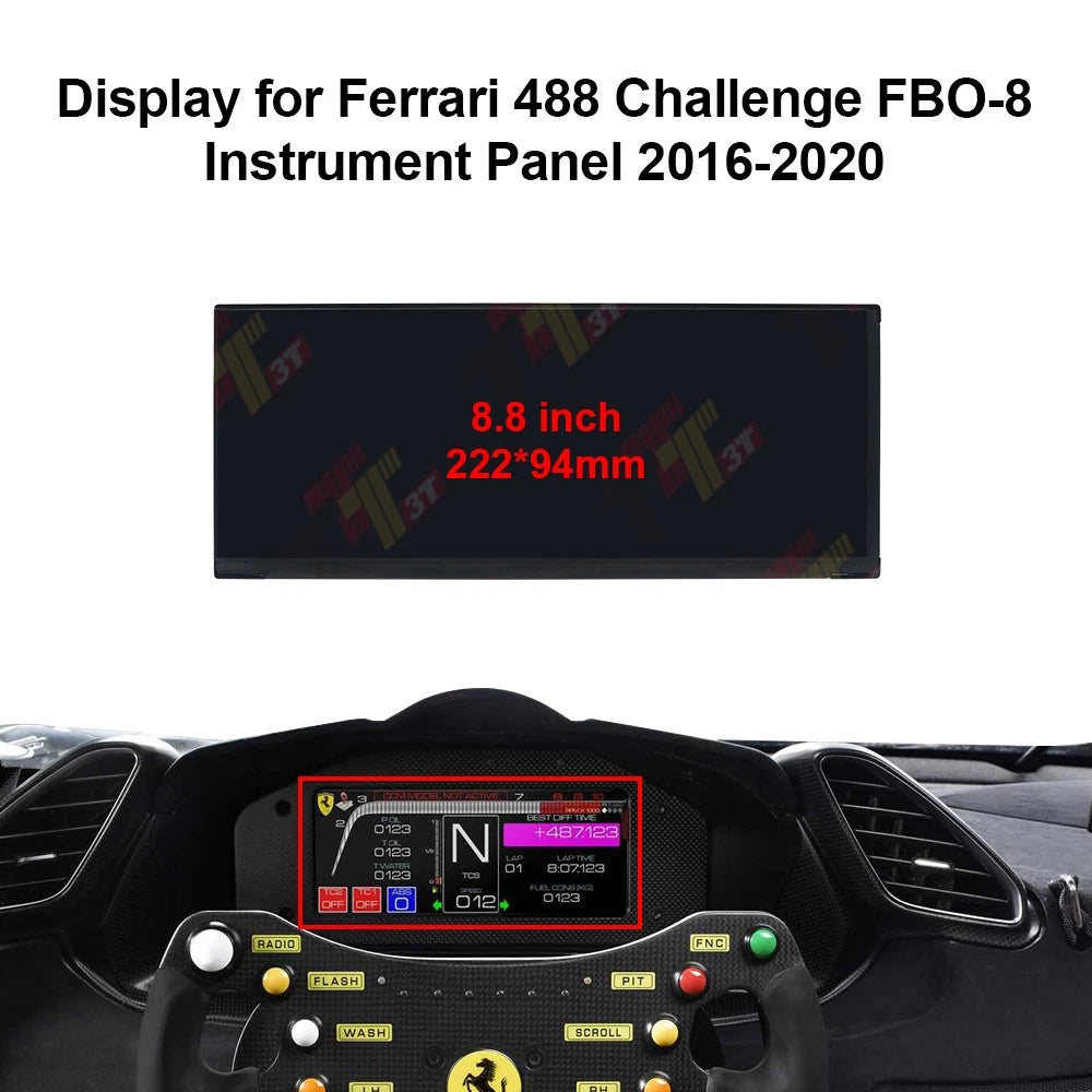 LCD Heads Up Information Display for Ferrari 488 Challenge FBO-8 Instr ...