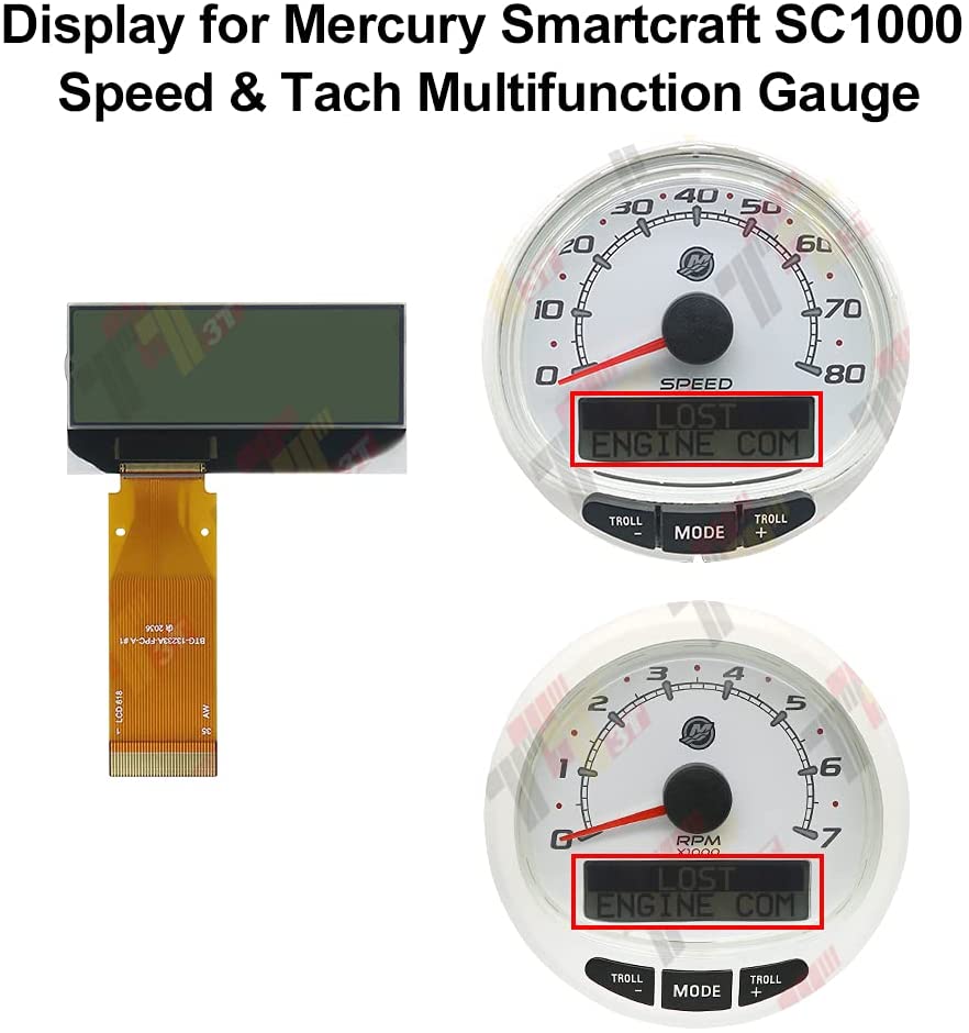 LCD Display for Mercury Smartcraft SC1000 Speed & Tach Multifunction G ...