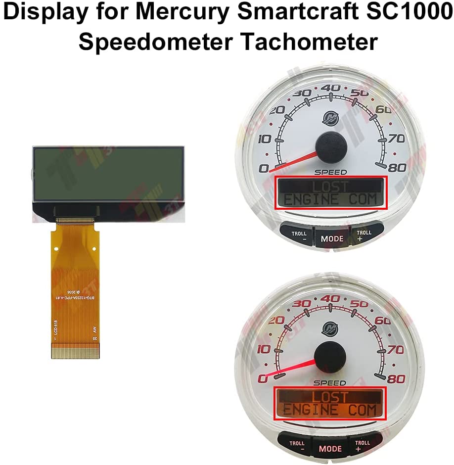 LCD Display for Mercury Smartcraft SC1000 Speed & Tach Multifunction G ...
