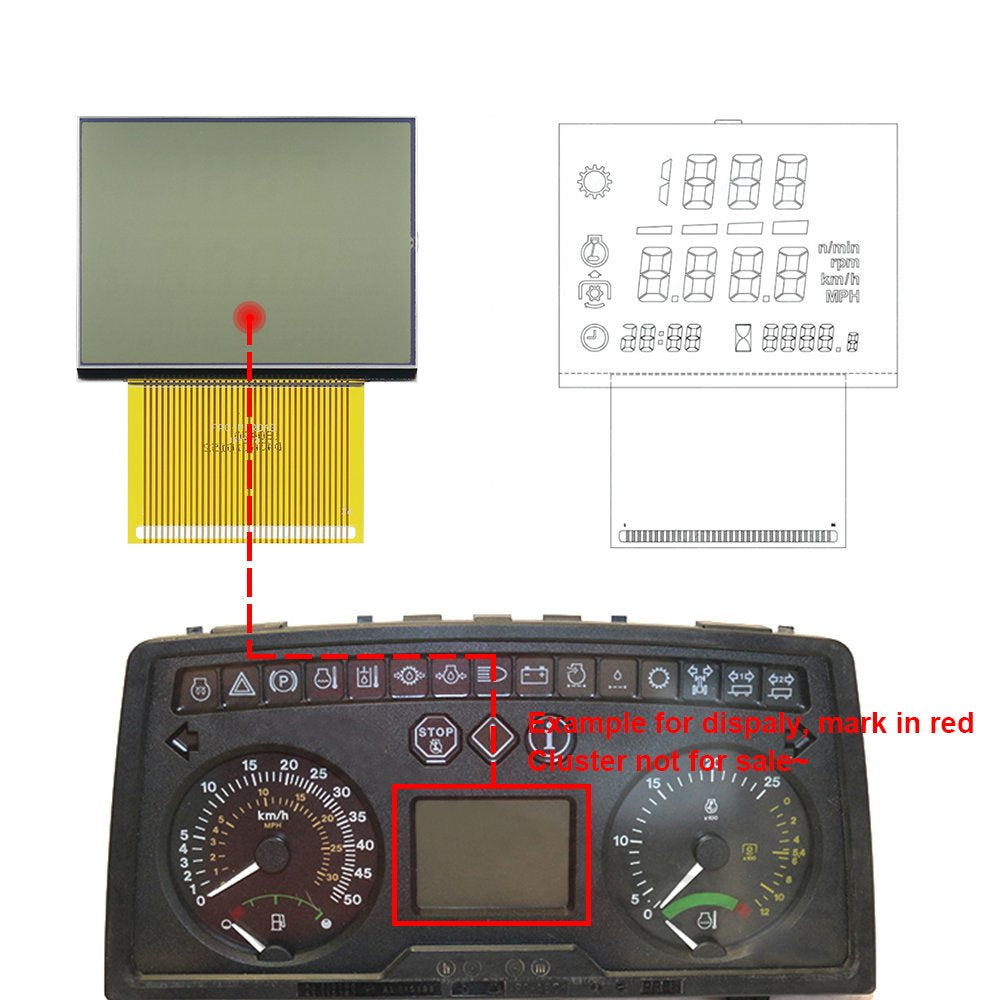 LCD Display for JOHN DEERE / MASSEY FERGUSON Tractor Instrument Cluste ...