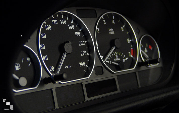 Silver Gauge Rings for 1999 - 2006 BMW E46 3-Series M3 Speedometer Clu ...