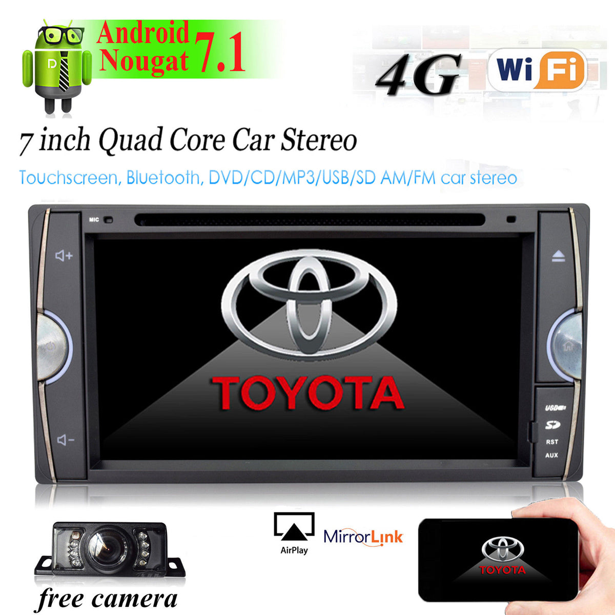 Android Upgrade for Toyota Corolla Camry Tundra Celica DVD Player GPS ...