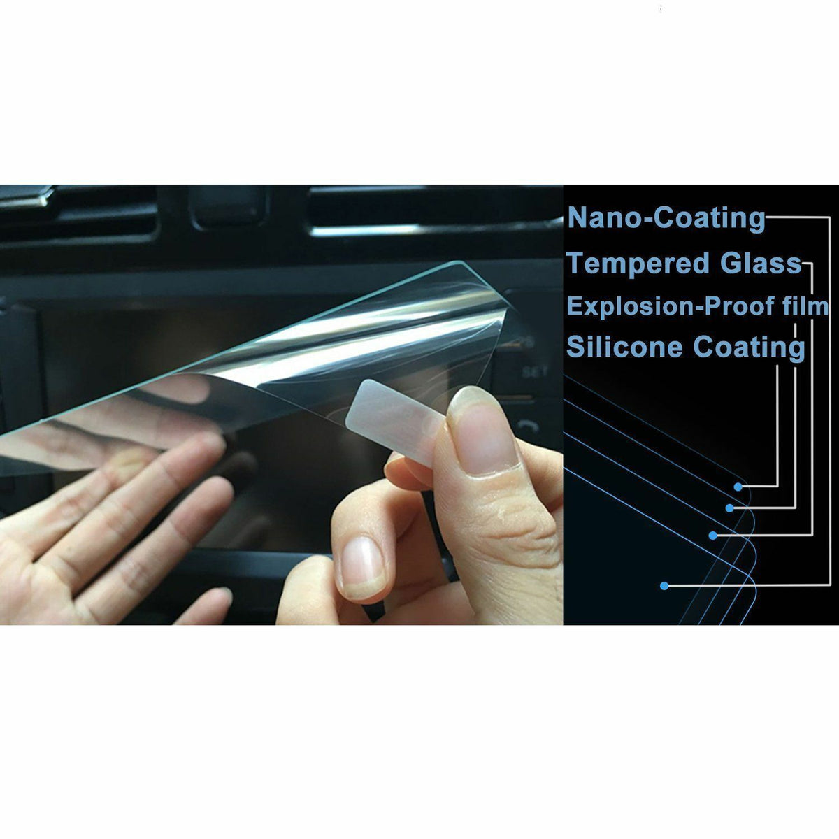 17" Touch Screen Protector Film Tempered Glass Transparent for Tesla M ...